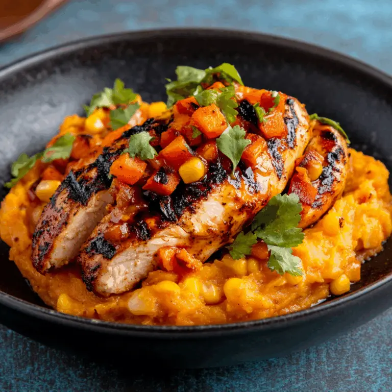 Aztec Chicken with Sweet Potato Corn Mash